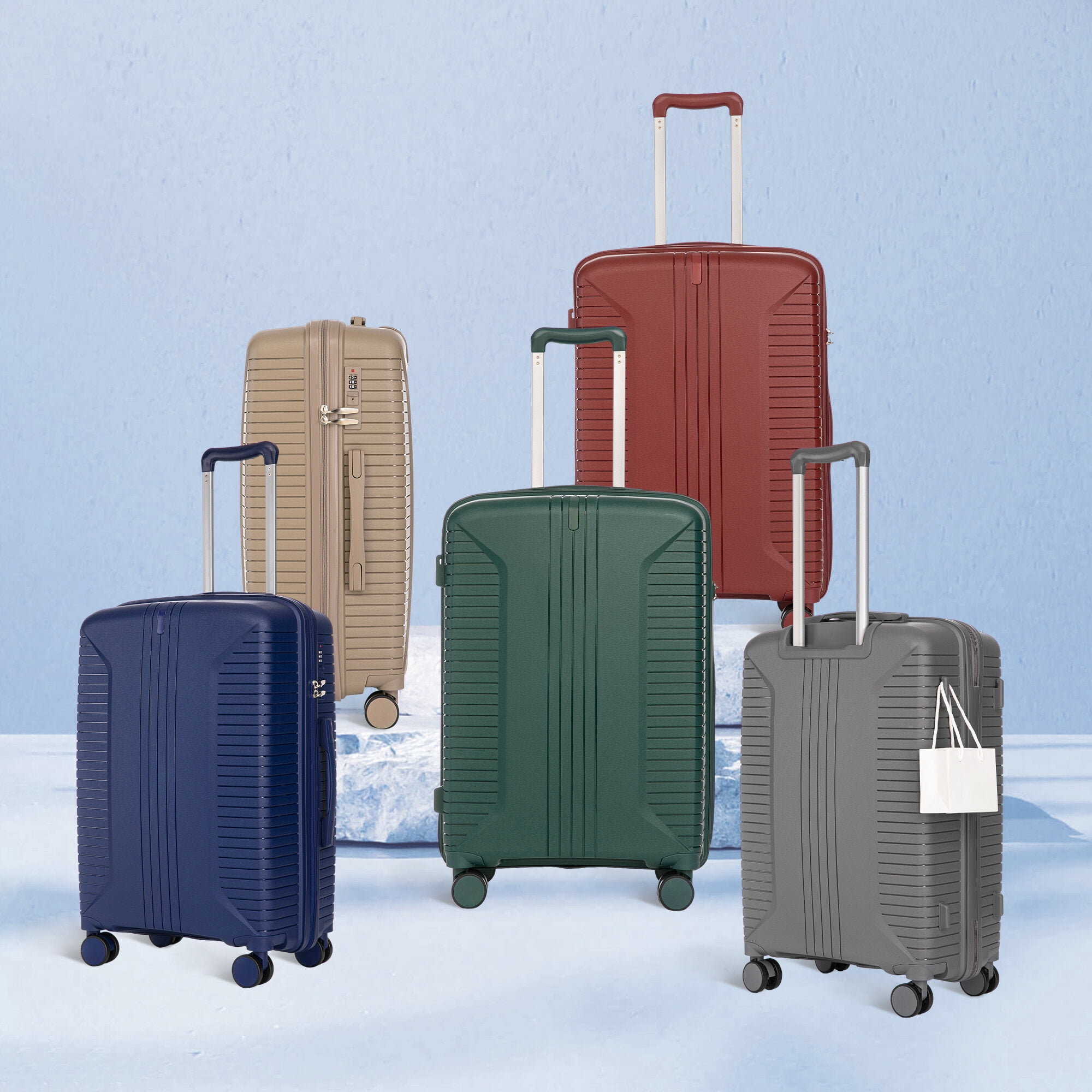 Hardside Luggage 20"/24"/28" 3 pcs/set in PP Spinner Wheel Luggage ...