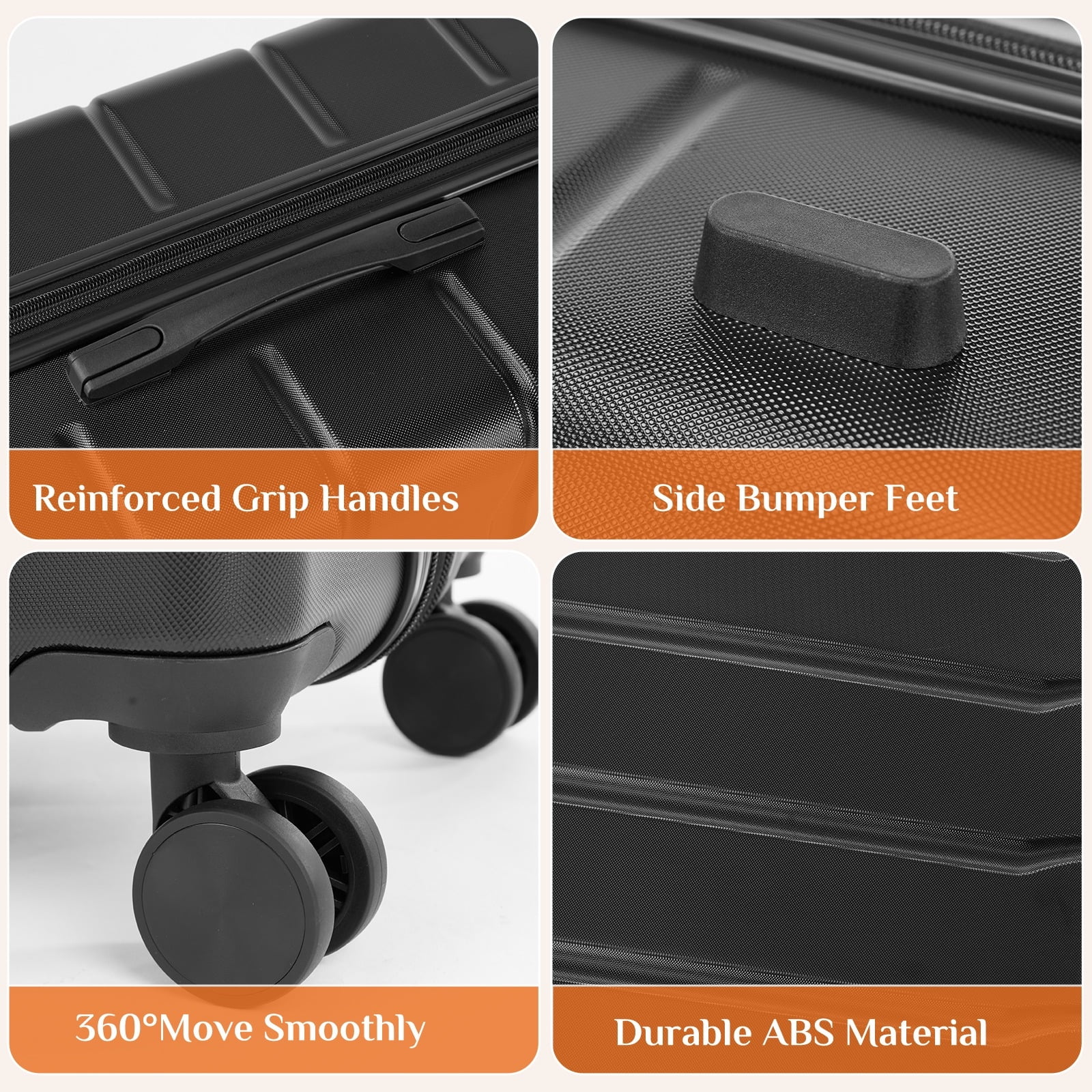 Hardside Luggage with 4 Double Spinner Wheels, Expandable and TSA Lock ...