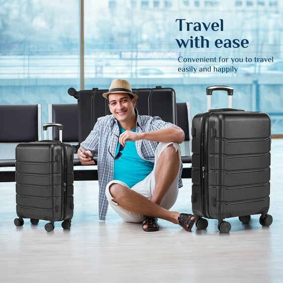 Hardside Luggage with 4 Double Spinner Wheels, Expandable and TSA Lock ...