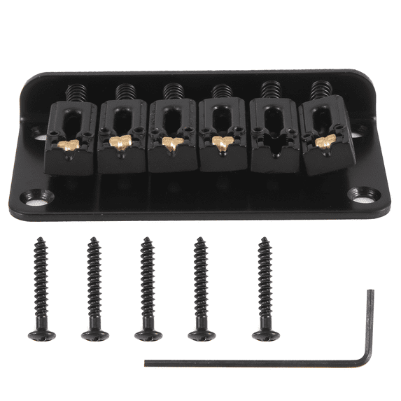 Hardtail Guitar Bridge Body Through for 6 String Electric Parts Black ...