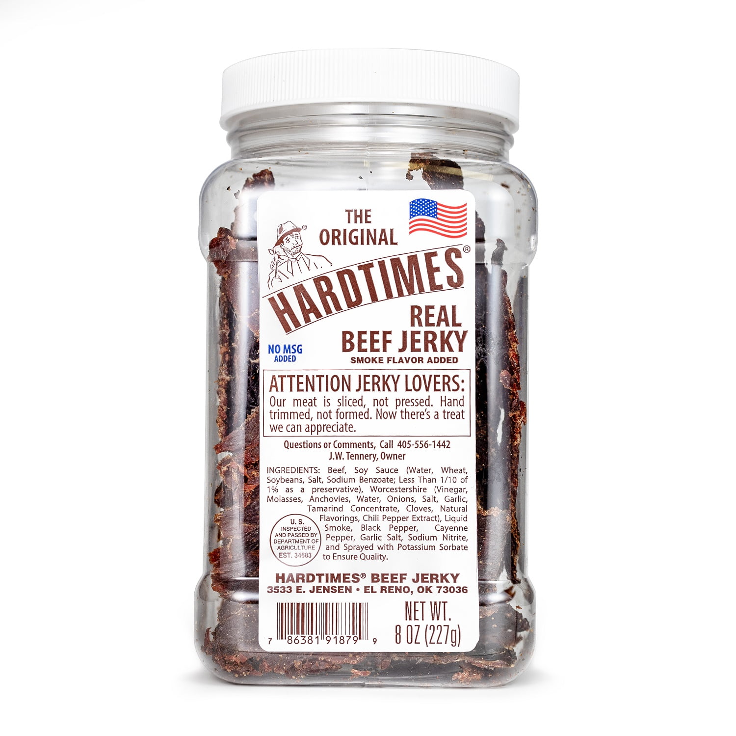 Hardtimes, Handcrafted Beef Jerky, 8 oz Jar, Original Flavor - Walmart.com