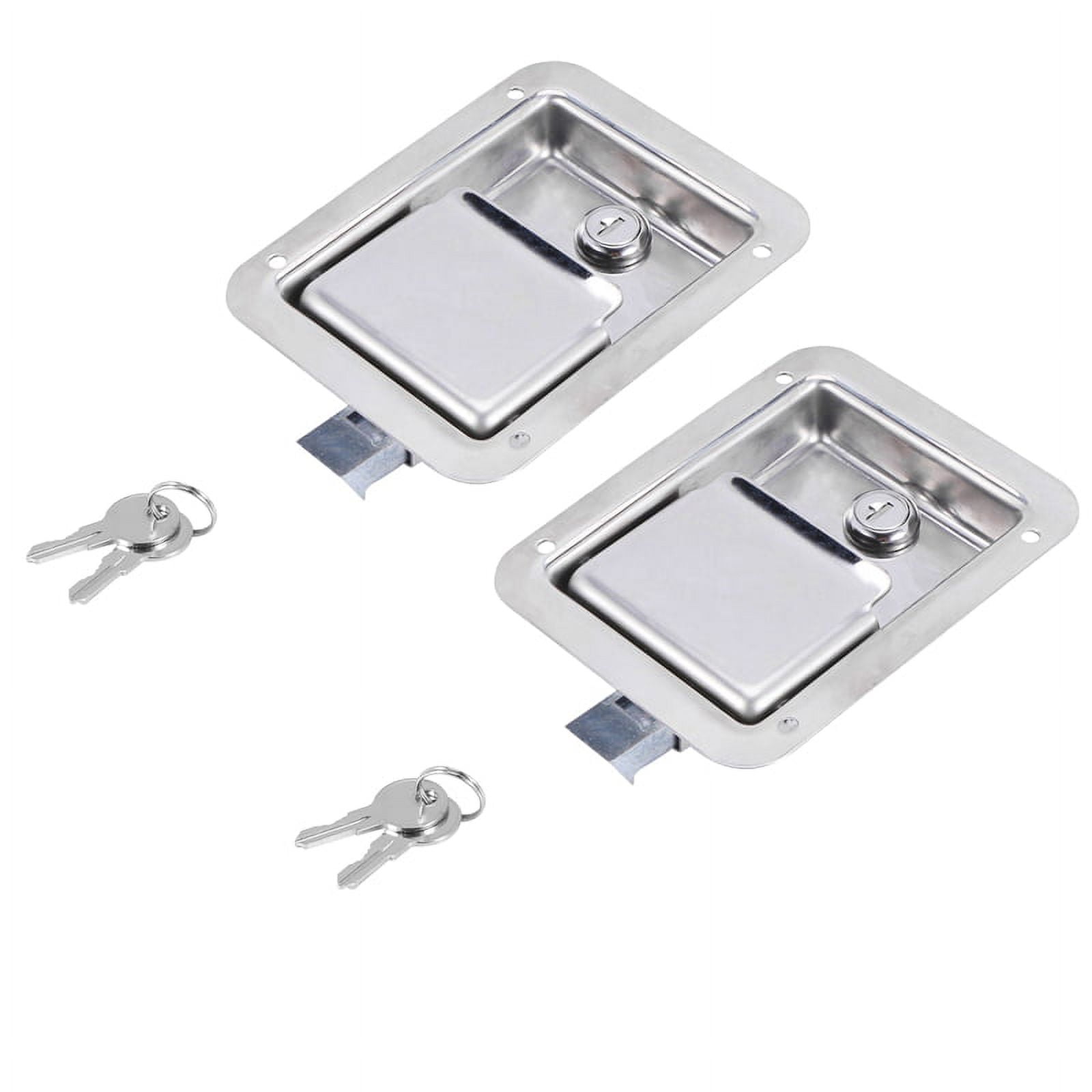 Hardware 2 Pack Stainless Steel Paddle Latch With Lock & Key - Flush ...