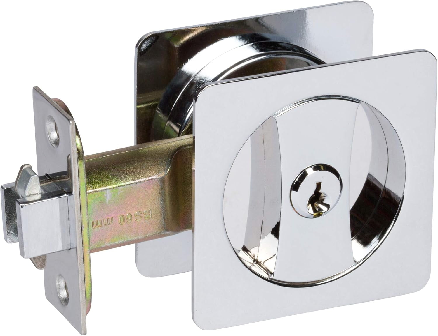 Hardware 370006 Contemporary Entry Square Pocket Lock Polished Chrome ...