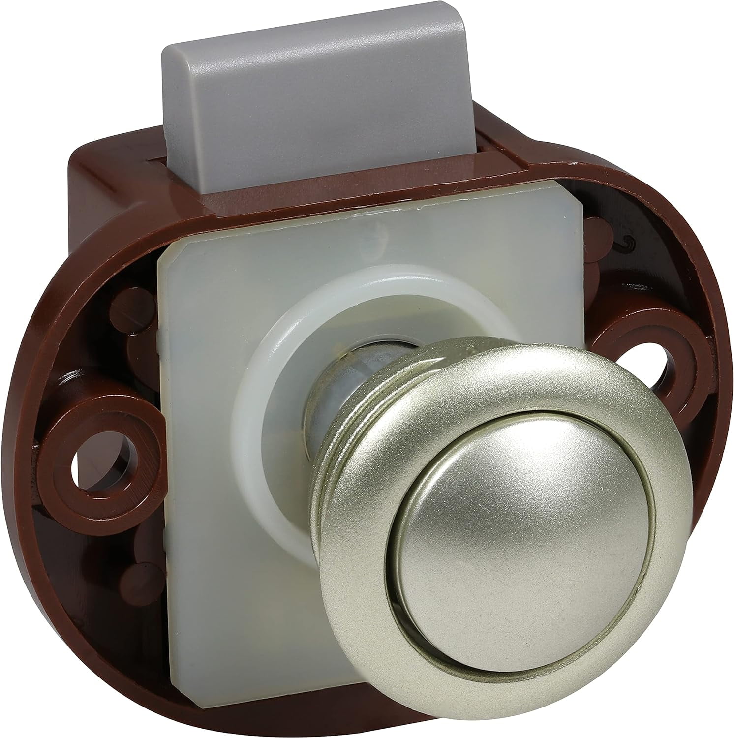 Hardware 5 Pack Concealed Push Button Drawer Lock for Cabinet, Drawer, RV, Motorhome (Small ...