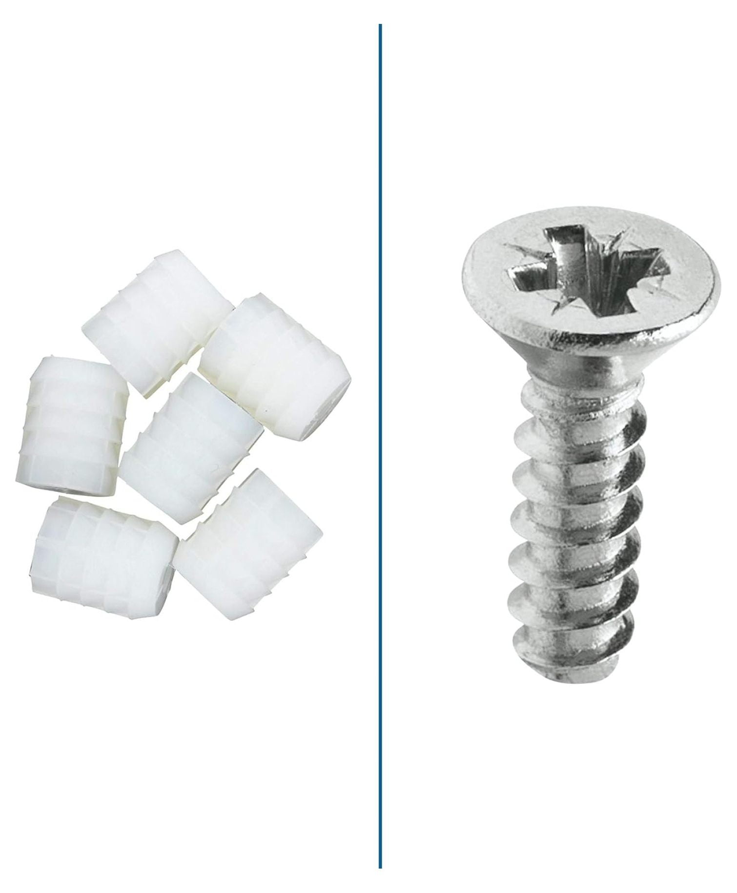 Hardware 8mm Plastic Hinge Dowel Inserts with Screws, 100 Pack ...