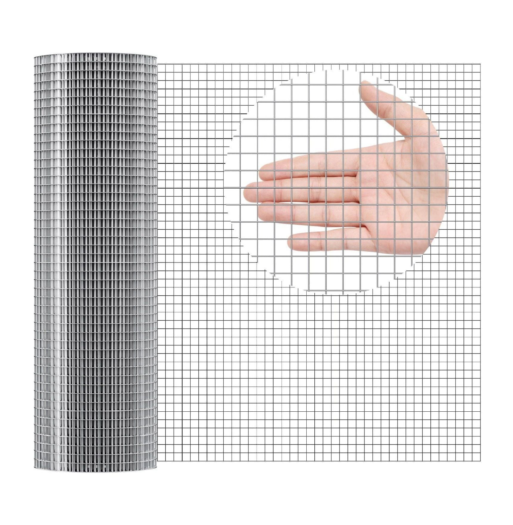 Hardware Cloth 1/2 Inch, 24in x 50ft - 19 Gauge Galvanized Wire Mesh ...
