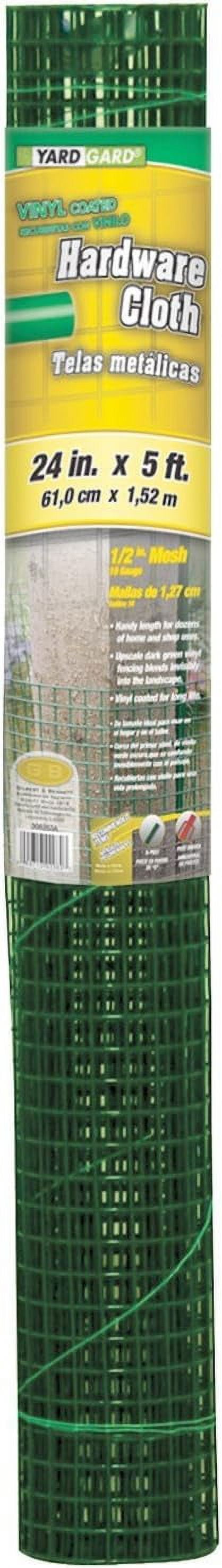 Hardware Cloth 1/2 Inch Mesh 24 Inch X 5 Foot 19 Gauge Green Vinyl ...