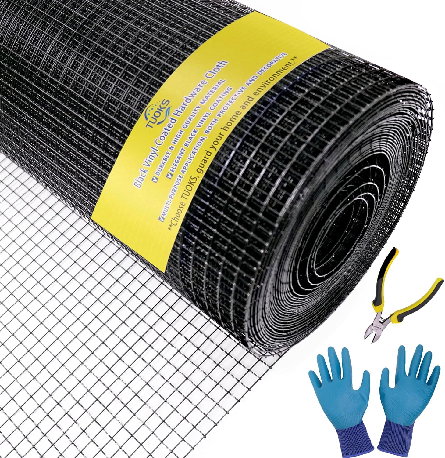 Hardware Cloth 1/2 inch 48 x 100 ft 19-Gange PVC Coated Wire Mesh Roll ...