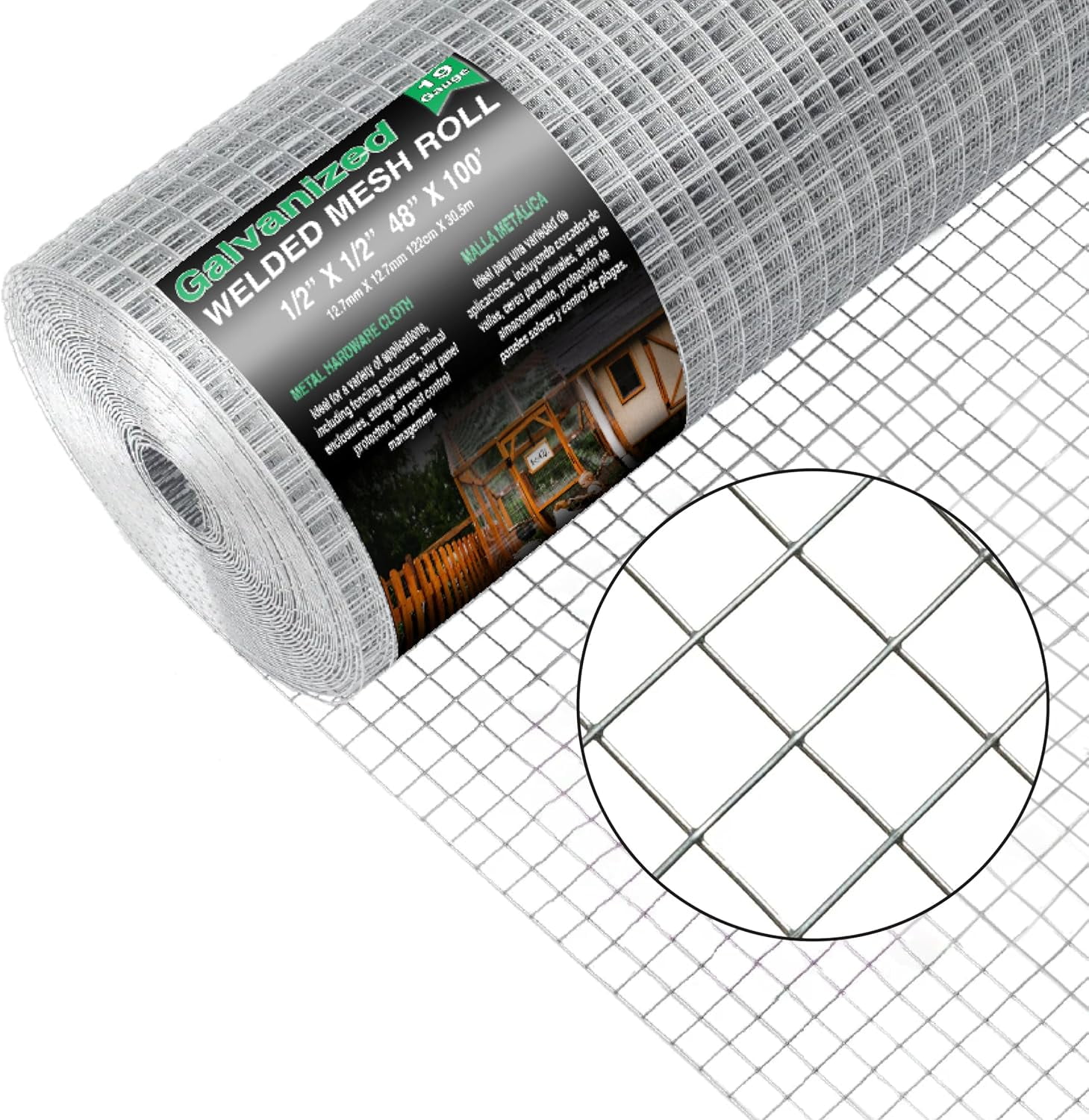 Hardware Cloth 1/2 inch 48in x 100 ft, 19 Gauge Square, Chicken Coop ...