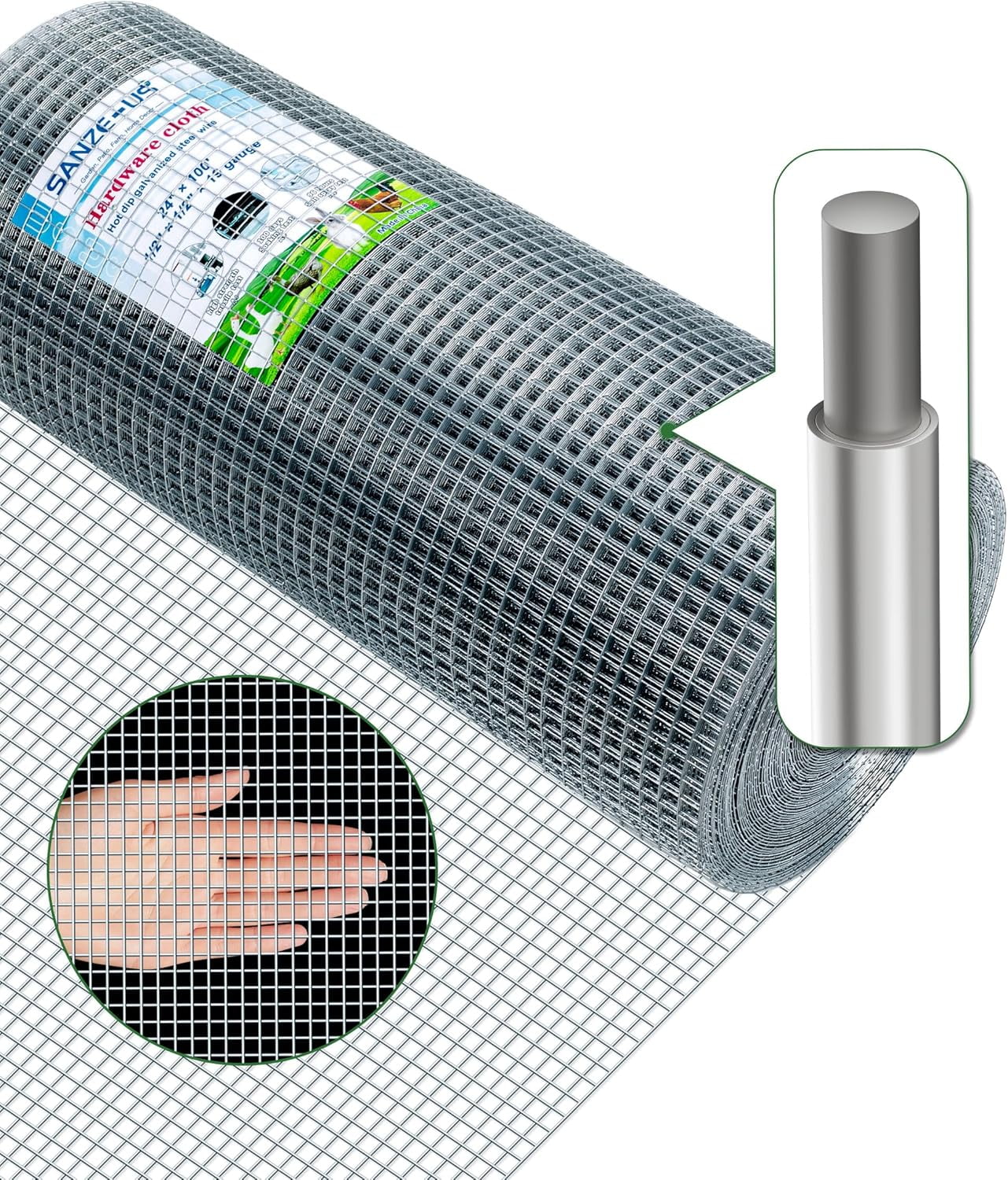 Hardware Cloth,1/2inch 24inx50ft 19 Gauge,Double-Layer Hot-Dip ...