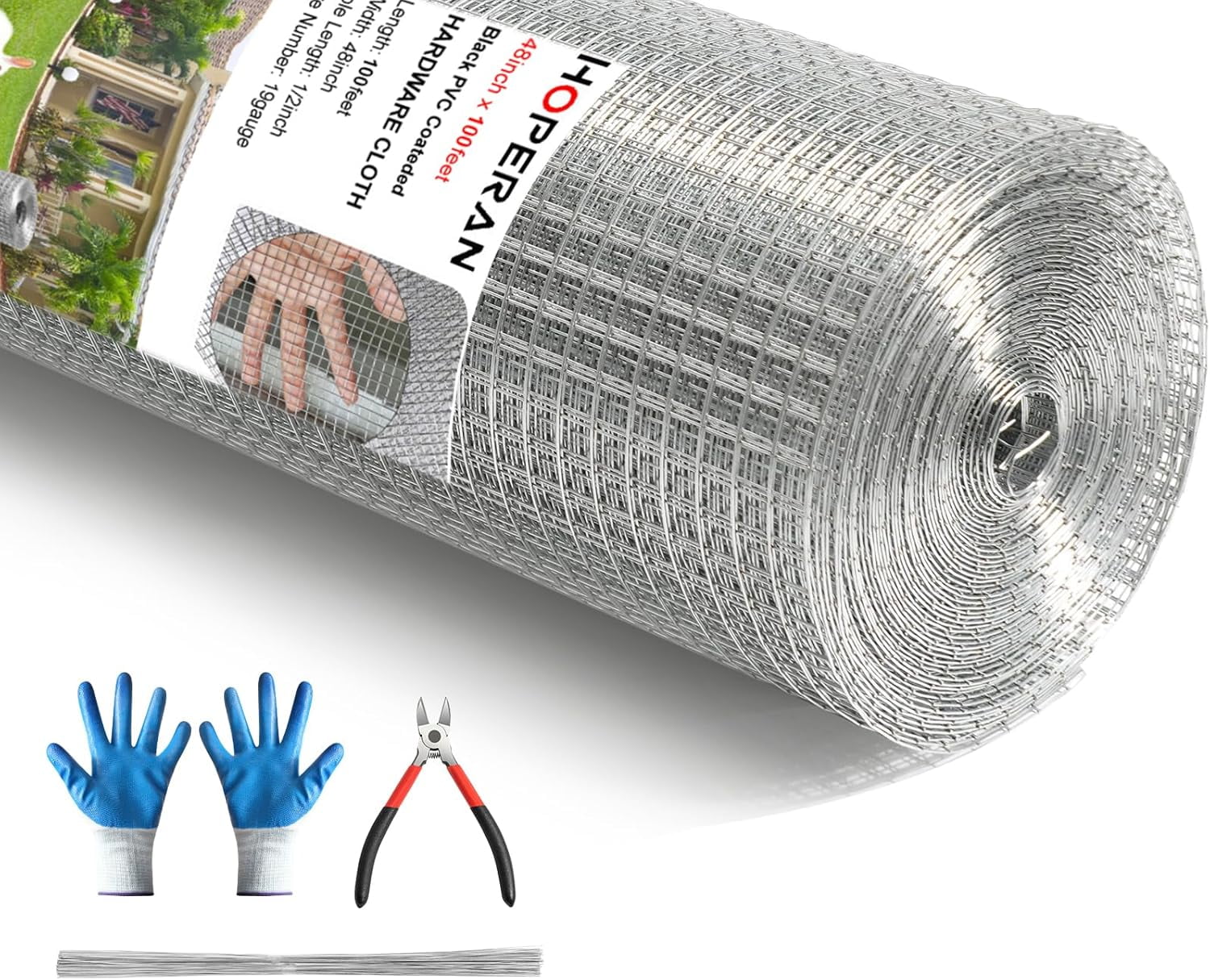 Hardware Cloth 1/4 Inch 48 x 100 ft 23 Gauge, Hot Dipped Galvanized ...