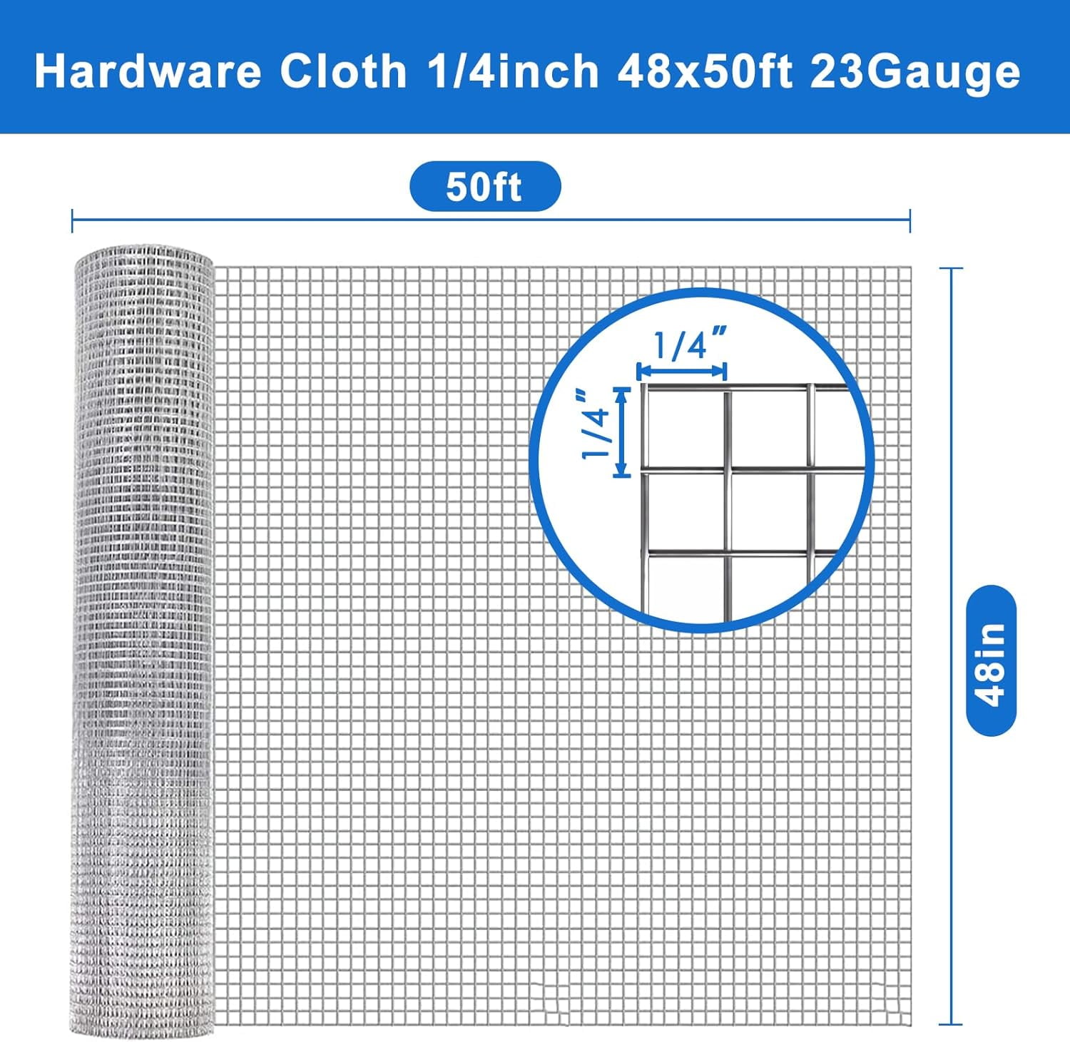 Hardware Cloth 1/4 in. x 4 ft. x 50 ft. 23-Gauge Sturdy Chicken Wire ...