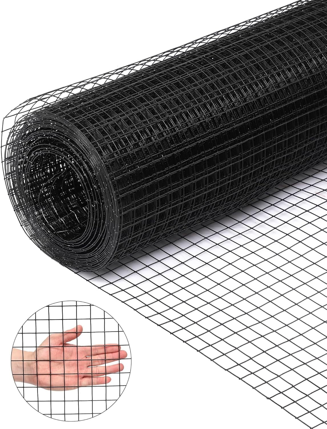Hardware Cloth, 1/4 inch 48" x 100' ft Mesh -23 Gauge Black Vinyl ...