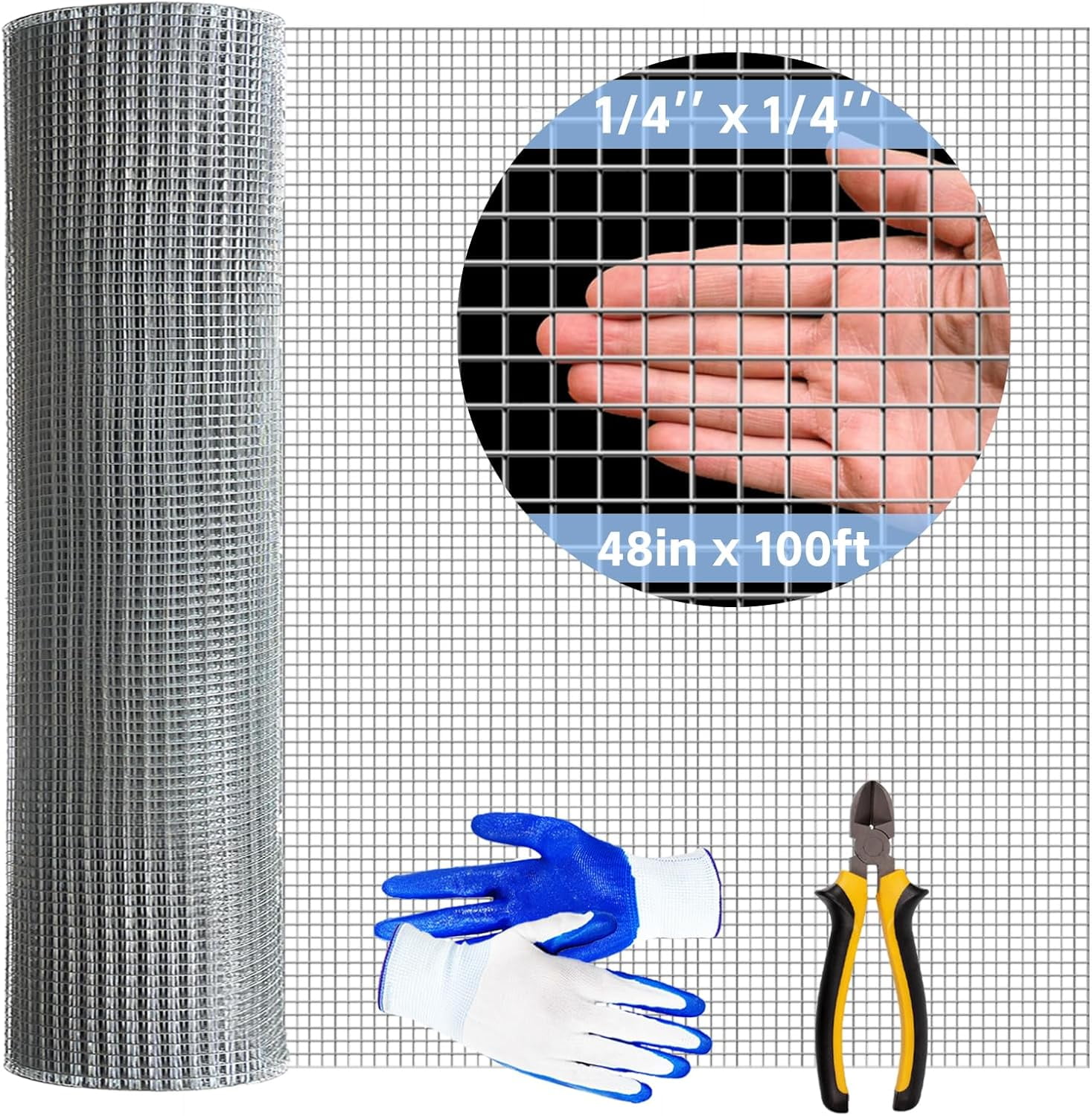 Hardware Cloth 1/4inch 48×100ft 23GA,Hot Dip Galvanized After Welding ...