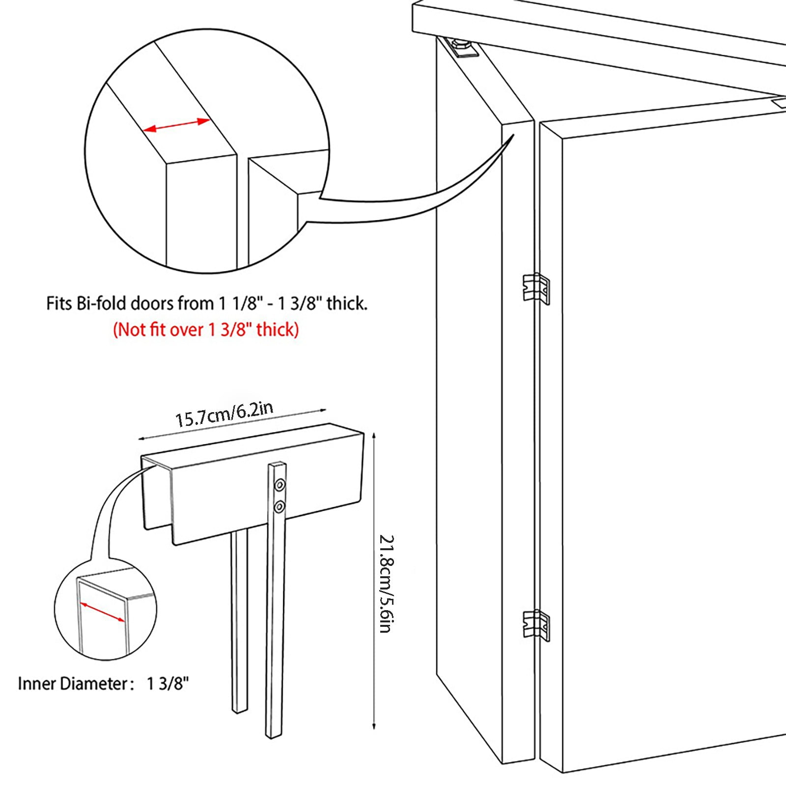 Hardware Door Stopper, Hilingoto Bi Fold Door Lock Metal Double Door ...