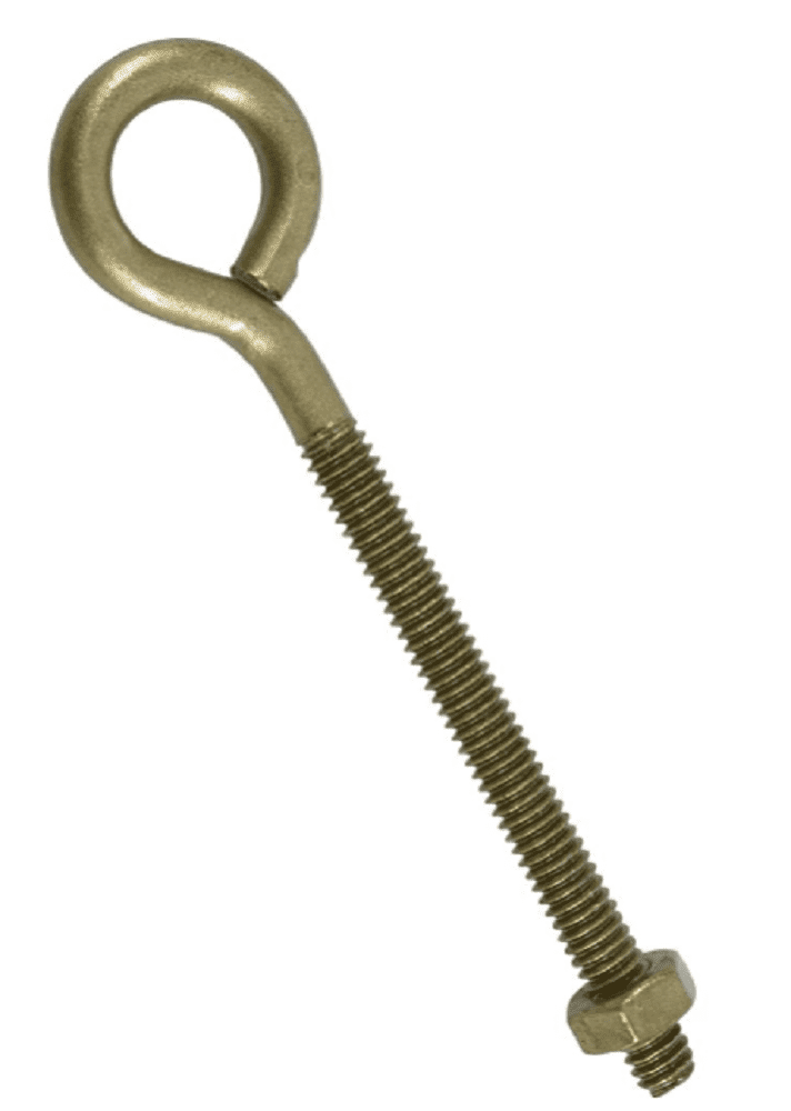 Hardware Essentials 322612 Gold Fg Eye Bolt with Nut, 1/4 in.-20 x 4 in ...