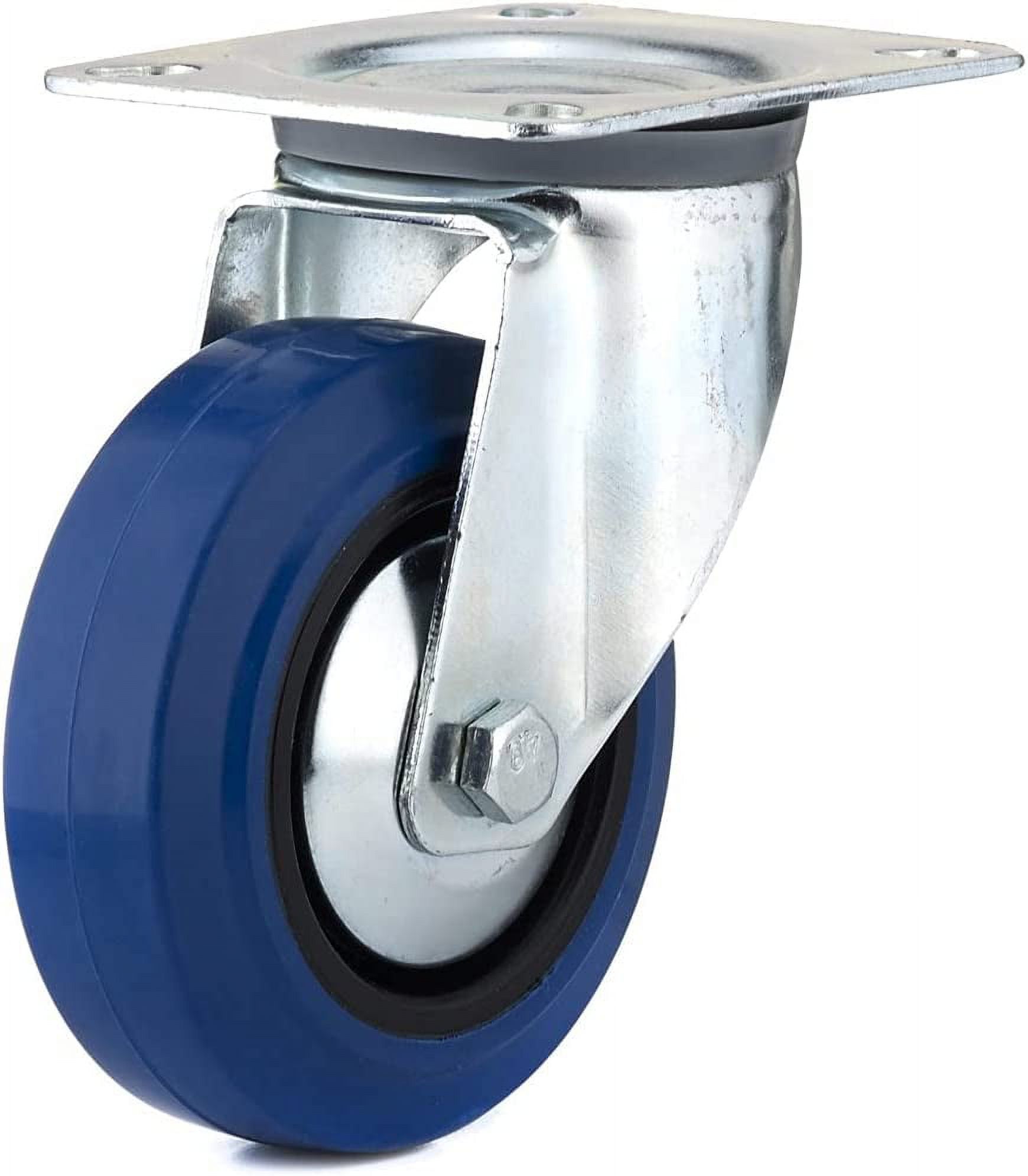 Hardware F08335 Industrial Blue Elastic Rubber Caster - Swivel - 3 15/ ...