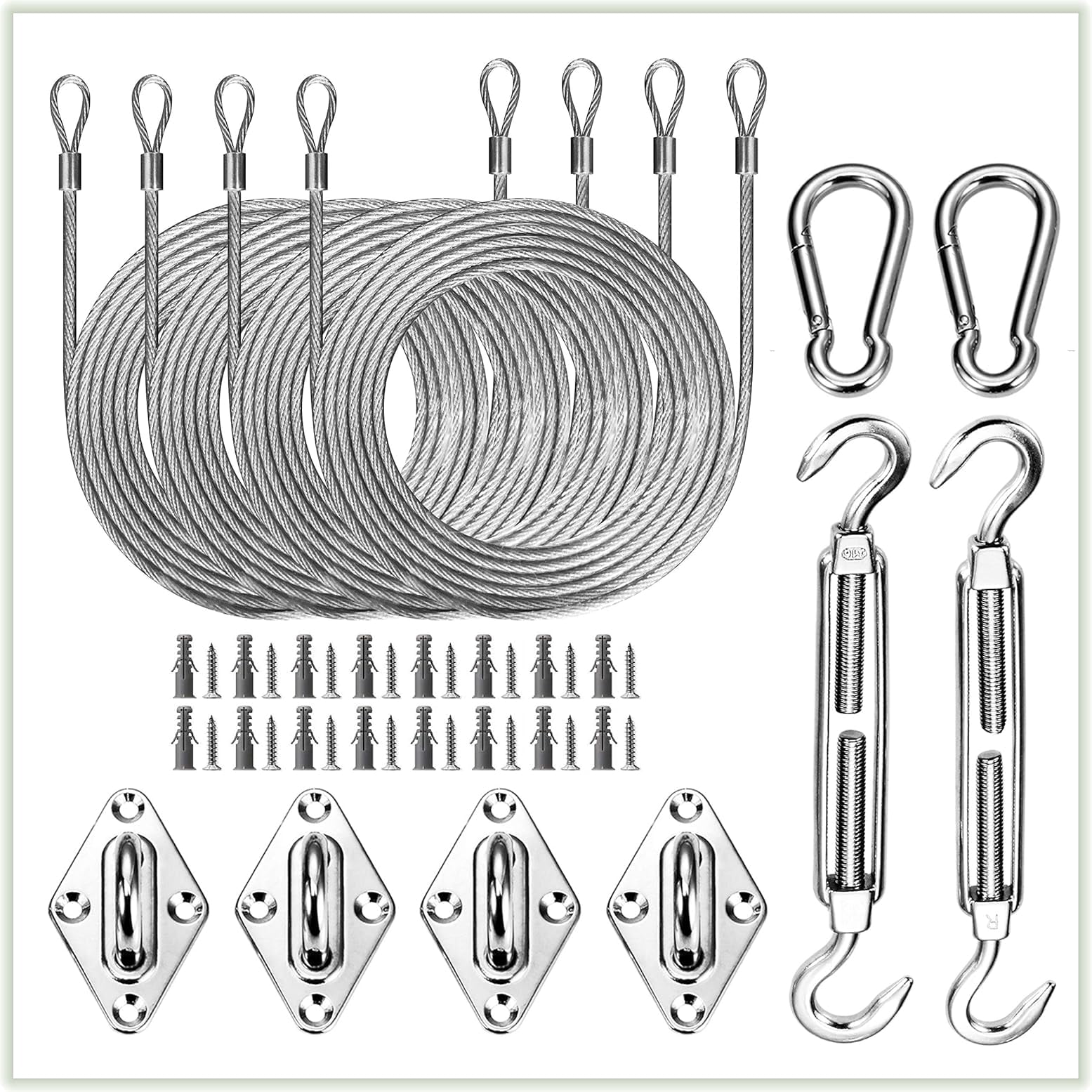 Hardware Kit Set for Rectangle/Square Sun Shade Sails Canopy, Easy ...