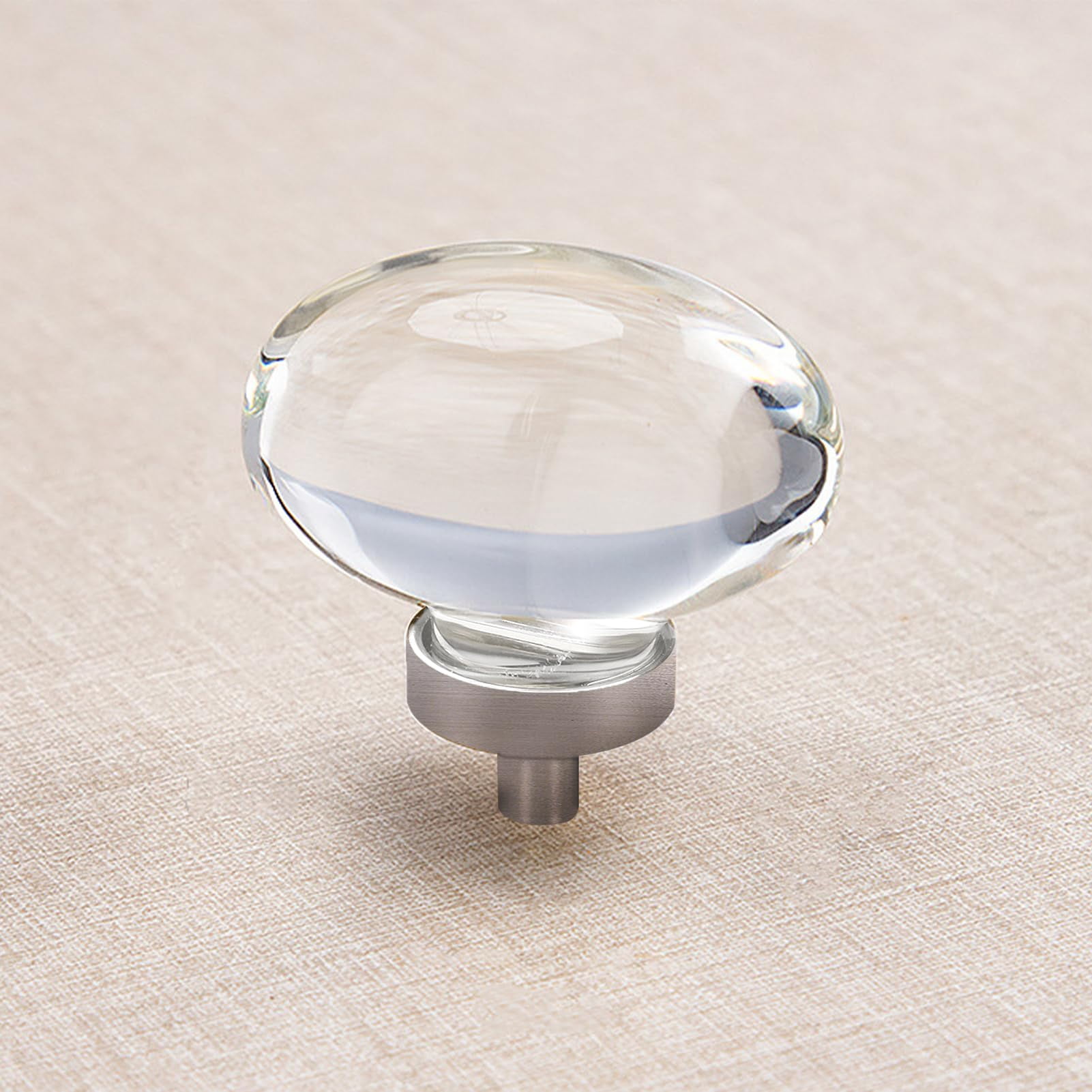 Hardware Knobs Brushed Nickel 8 Pack Oval Egg Shape Dresser Drawer ...