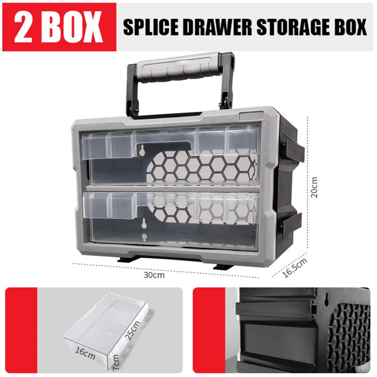 Hardware Parts Toolbox Multi-grid Drawer Organizer Accessories for ...
