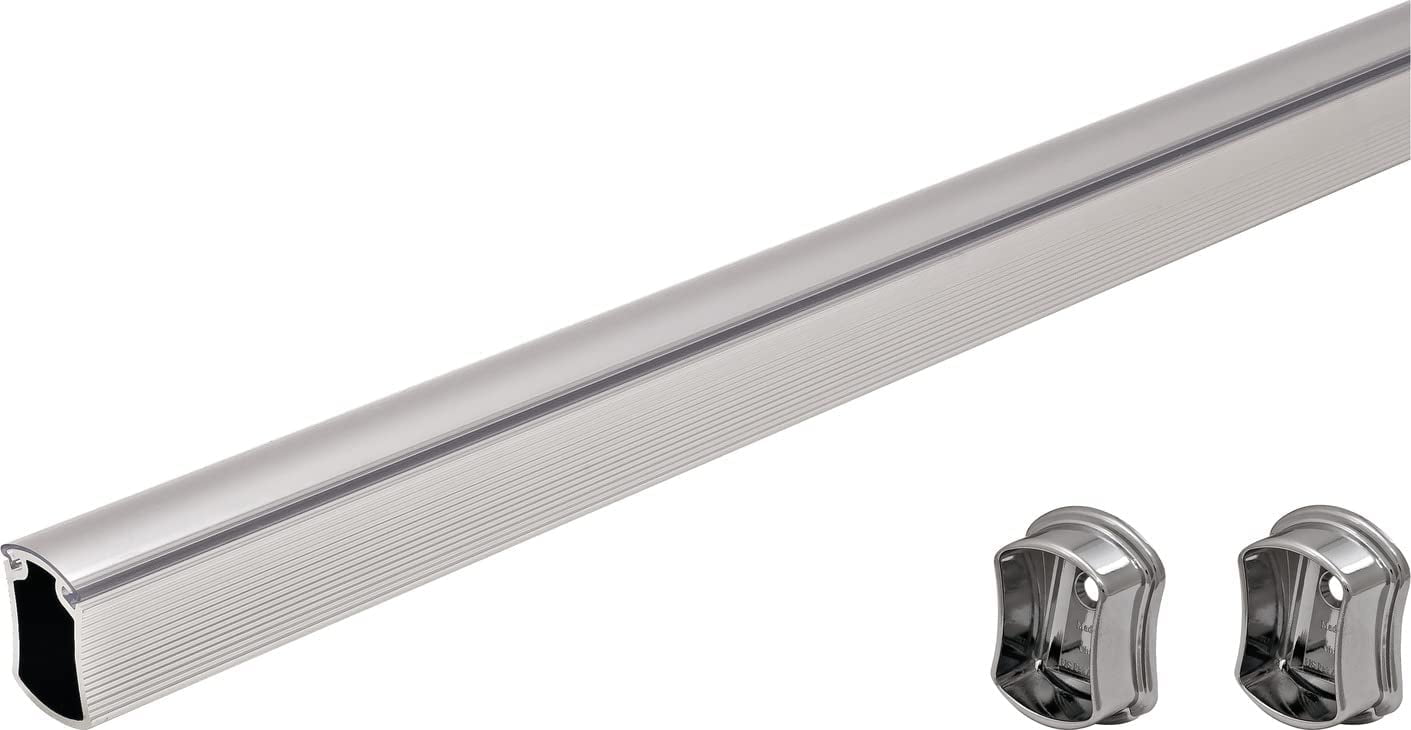 Hardware Premium Wardrobe Closet Rod Concave Shape with End Supports ...