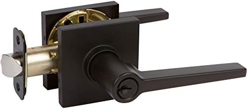 Hardware Tulina Push Button Entry Lever Square Black - Walmart.com