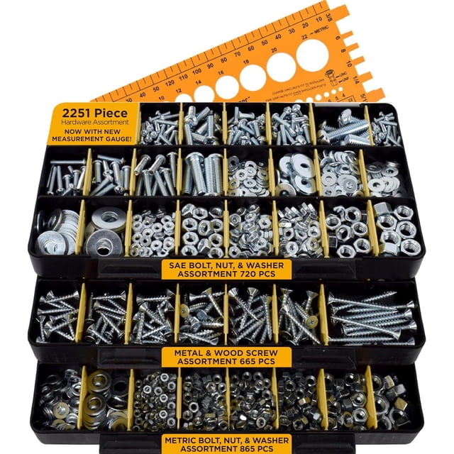 Hardware accessory kit, including screws, nuts, bolts, and washers, is ...