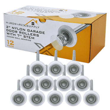 Garage door rollers - 2" Steel Wheels with 10 ball-bearings & 4" stem ...