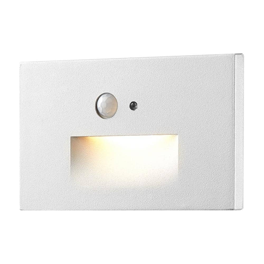 Hardwired White Motion Sensing LED Stair Light with Motion and ...