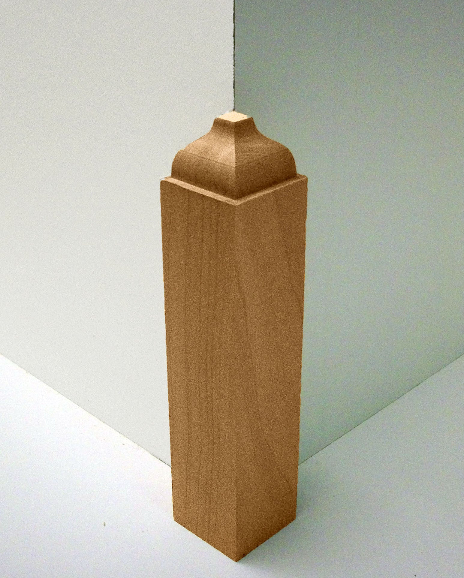 Hardwood Baseboard Outside Corner Block 1-3/8" Square x 6-1/2" Tall ...