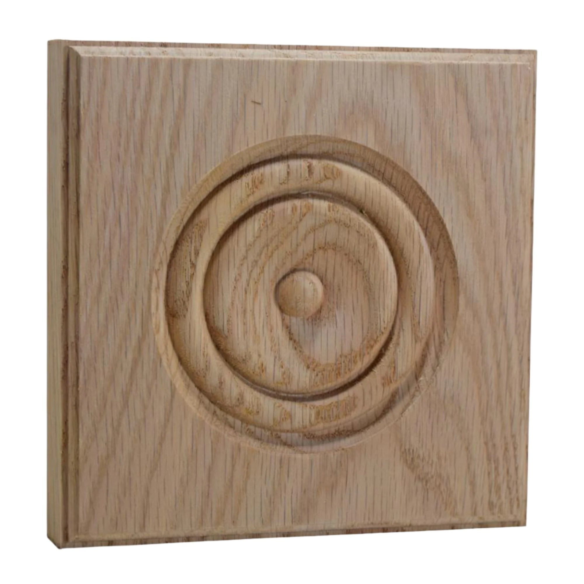 Hardwood Casing Corner Rosette Block 1" x 5-1/2" Square EWAP90, Red Oak ...