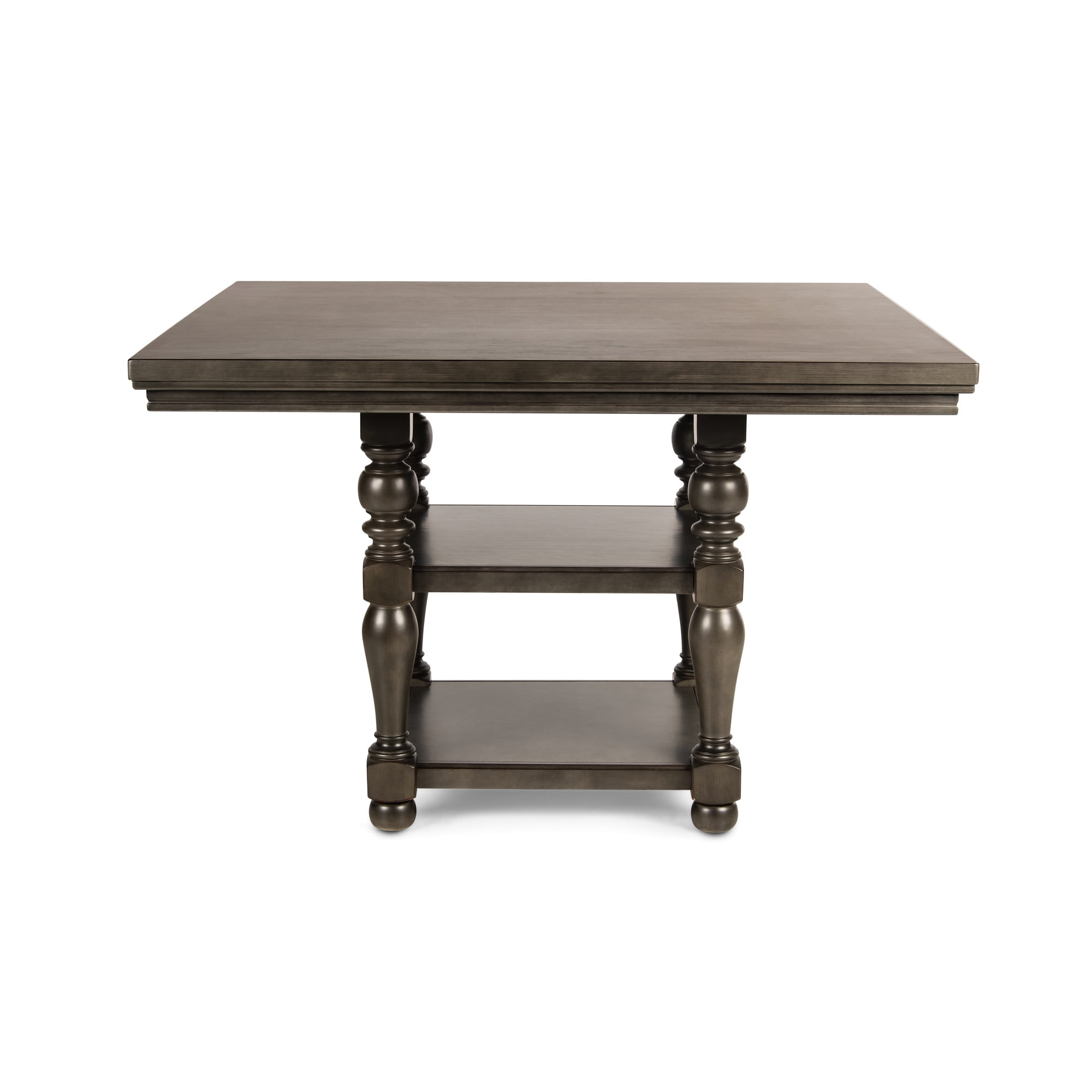 Hardwood And Cherry Veneer Dark Gray Counter Table - Turned Legs ...