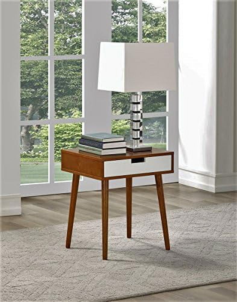 Hardwood End Table NightStand with Drawer Walnut Finish - Walmart.com