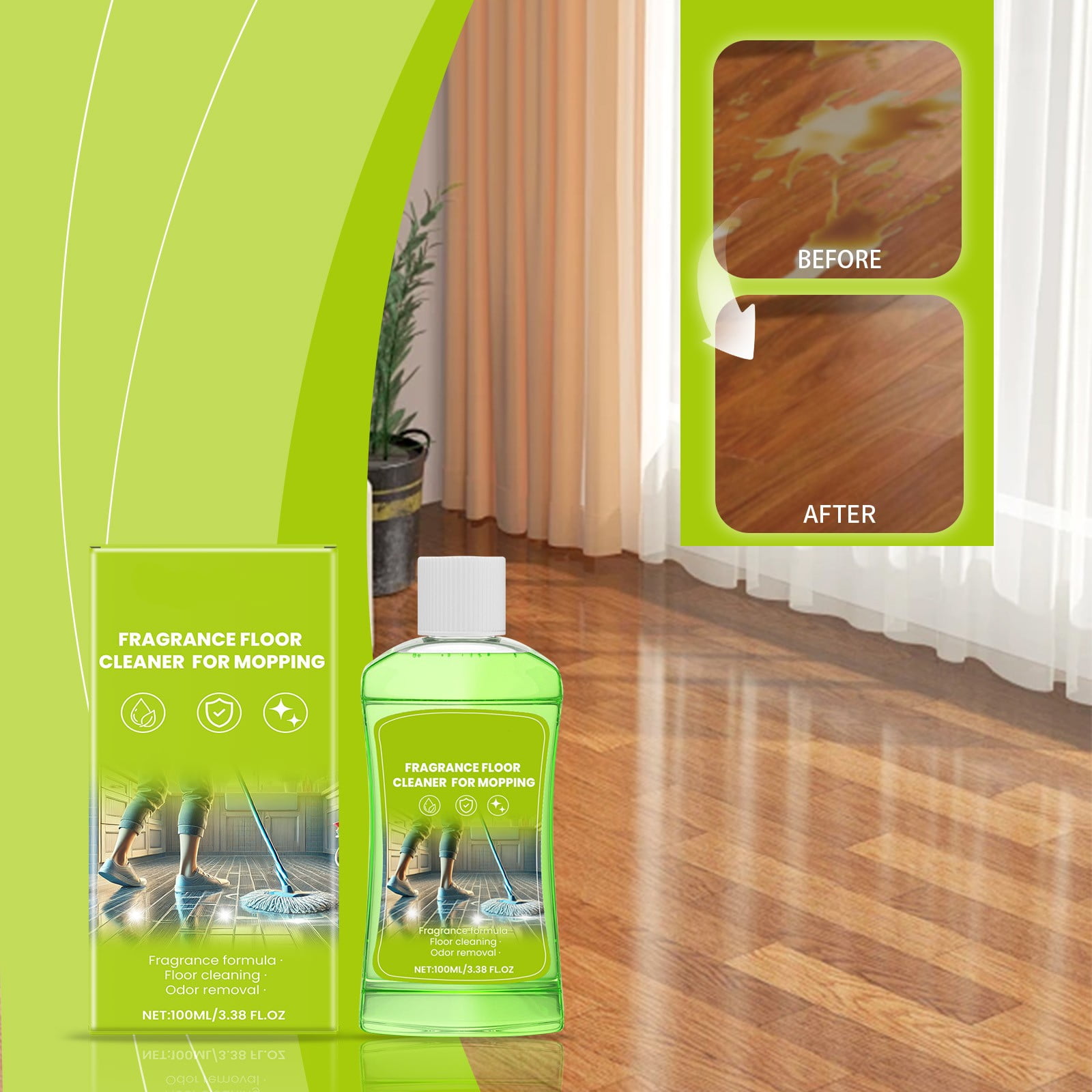 Hardwood Floor Cleaner, Pet Odor Eliminator Spray, 3.4oz - Powerful ...