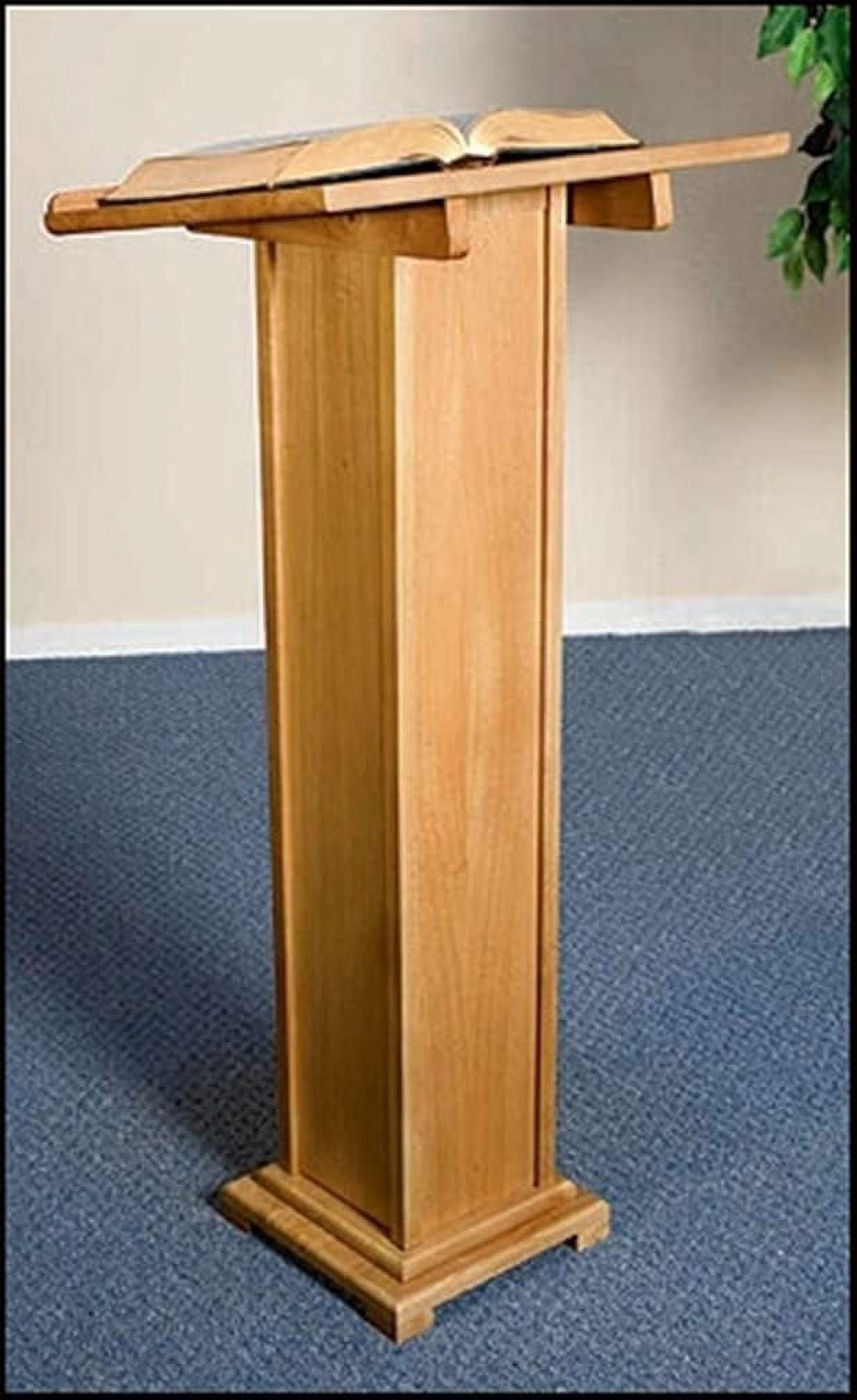 Hardwood Standing Lectern in Pecan Stain Finish, 43 Inch - Walmart.com