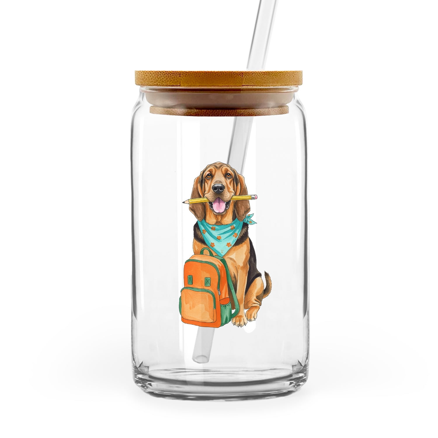 Hardworking Bloodhound Ready Back to School New Year Classes 16oz Glass ...