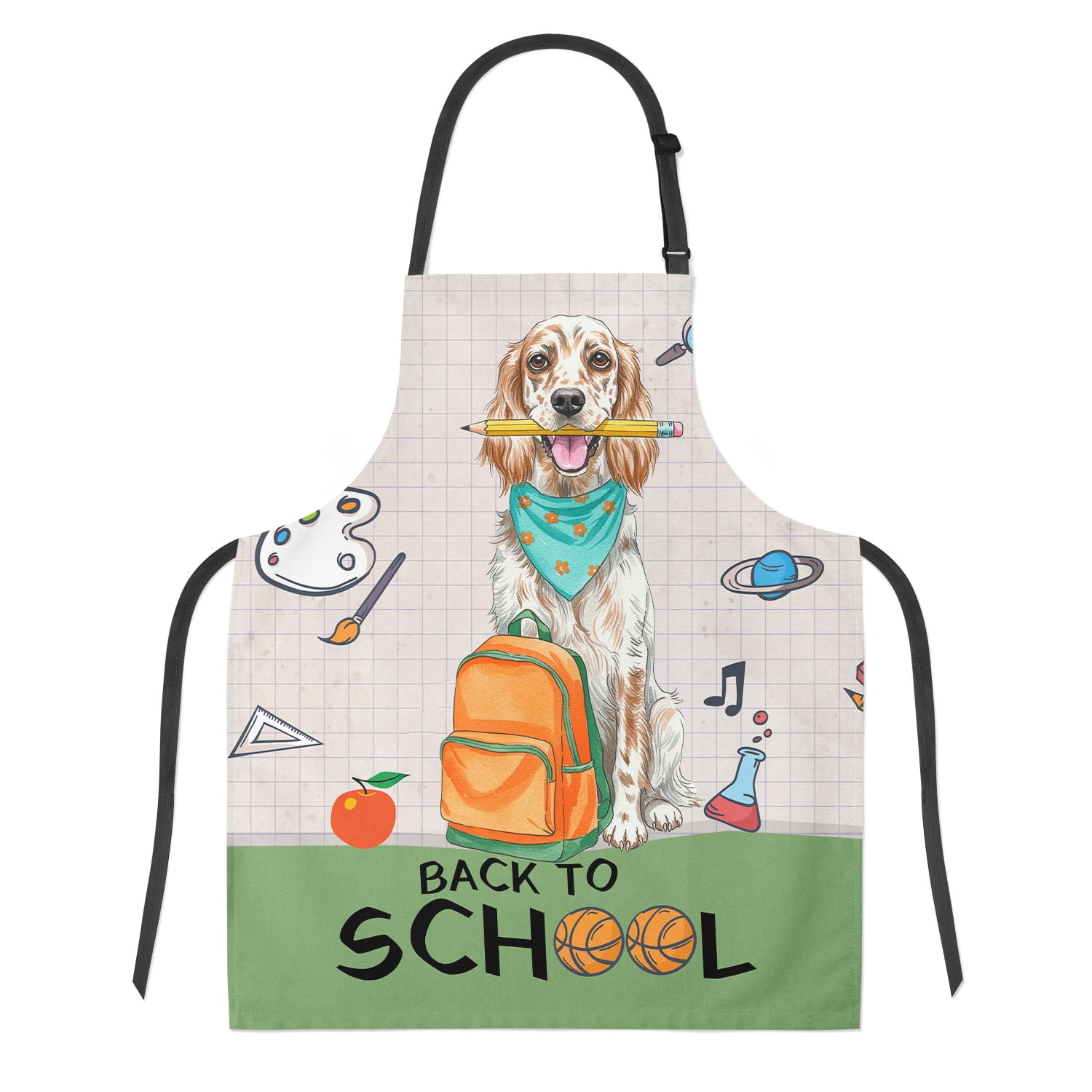 Hardworking English Setter Ready Back to School New Year Classes Apron ...