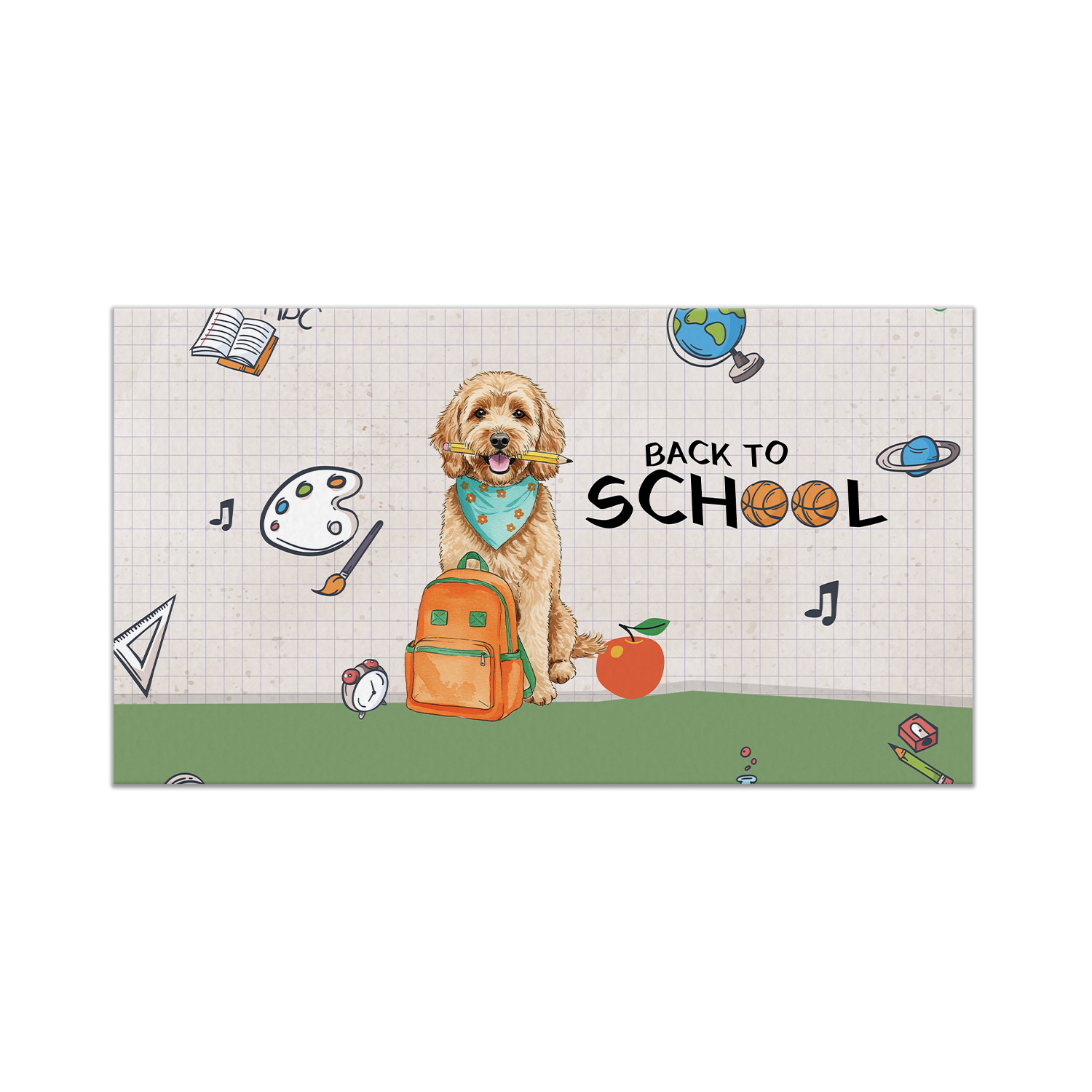 Hardworking Goldendoodle Ready Back to School New Year Classes Doormat ...