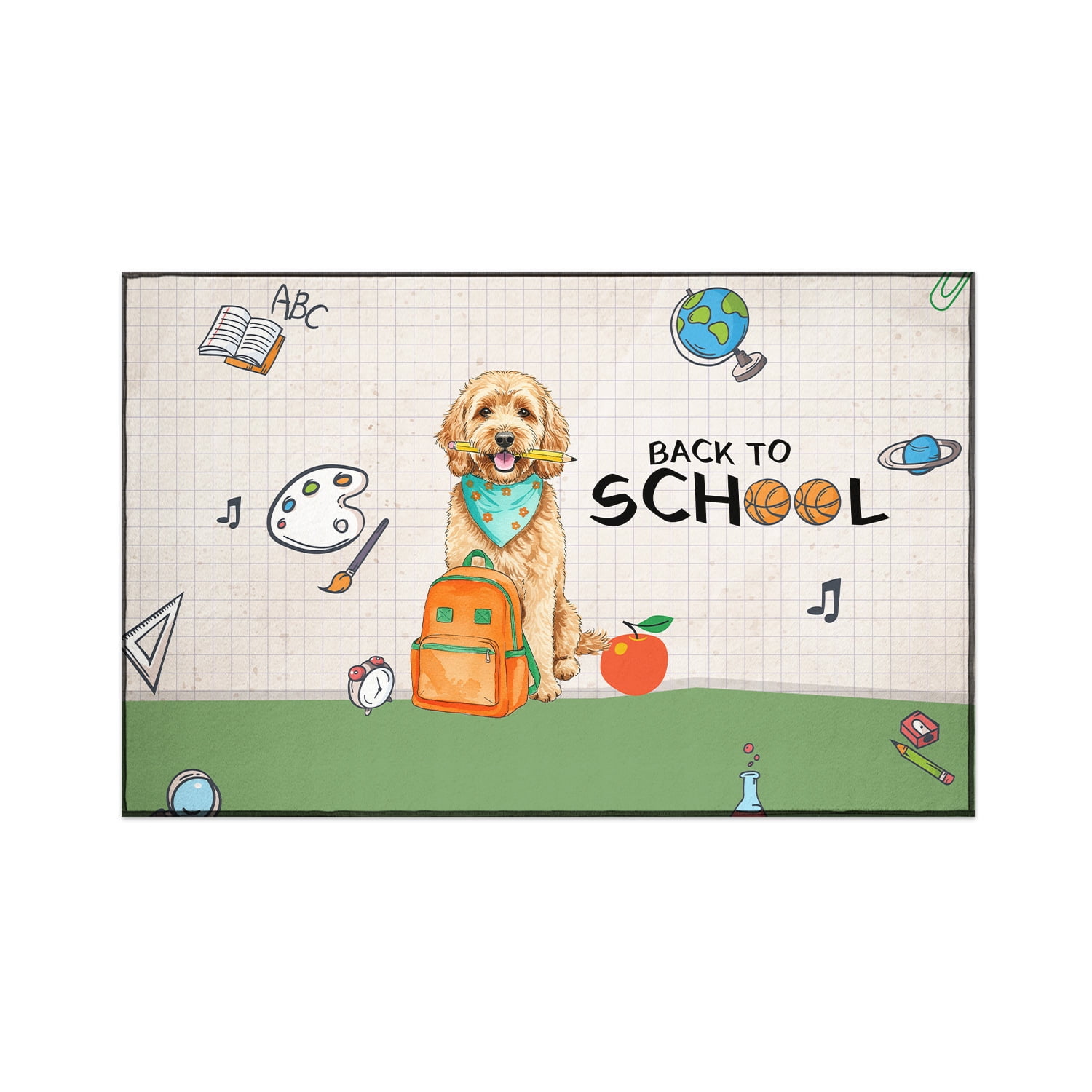 Hardworking Goldendoodle Ready Back to School New Year Classes Indoor ...