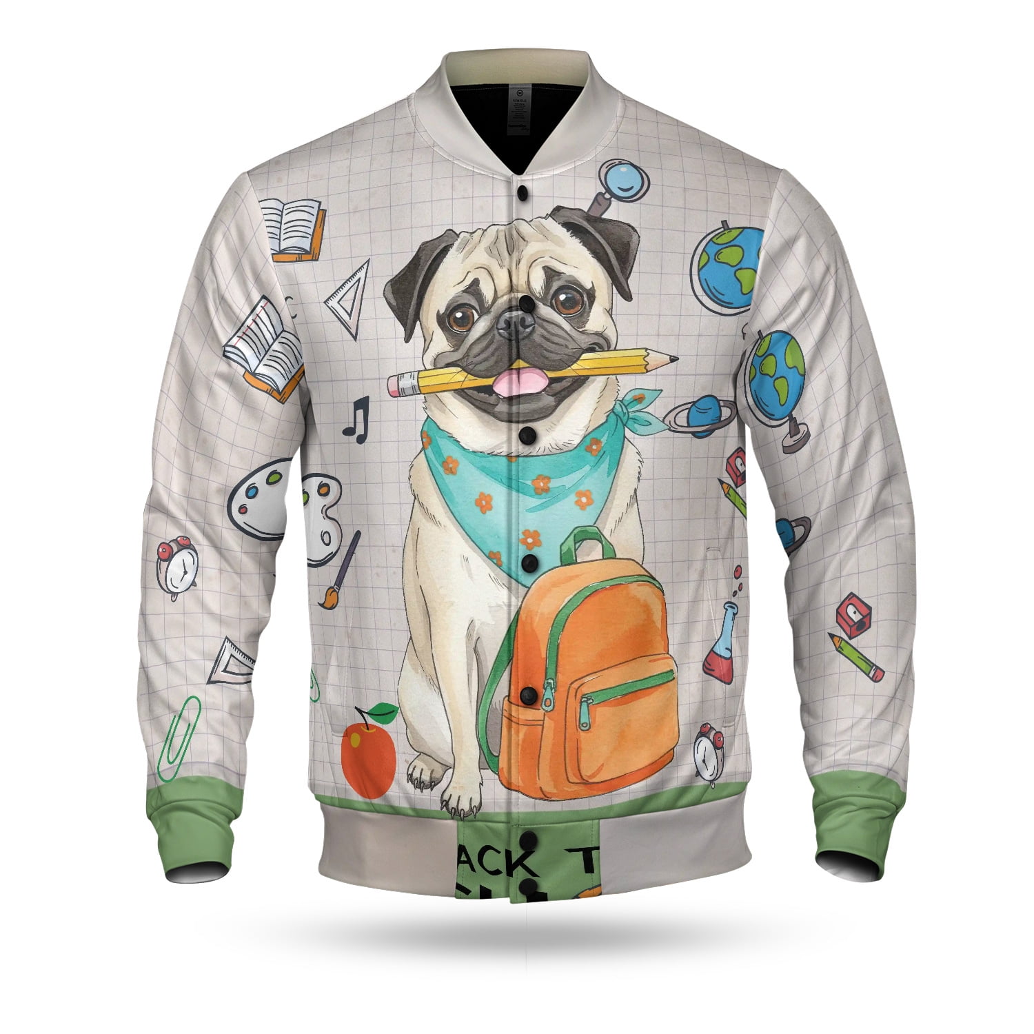 Hardworking Pug Ready Back to School New Year Classes All Over Print 3D ...