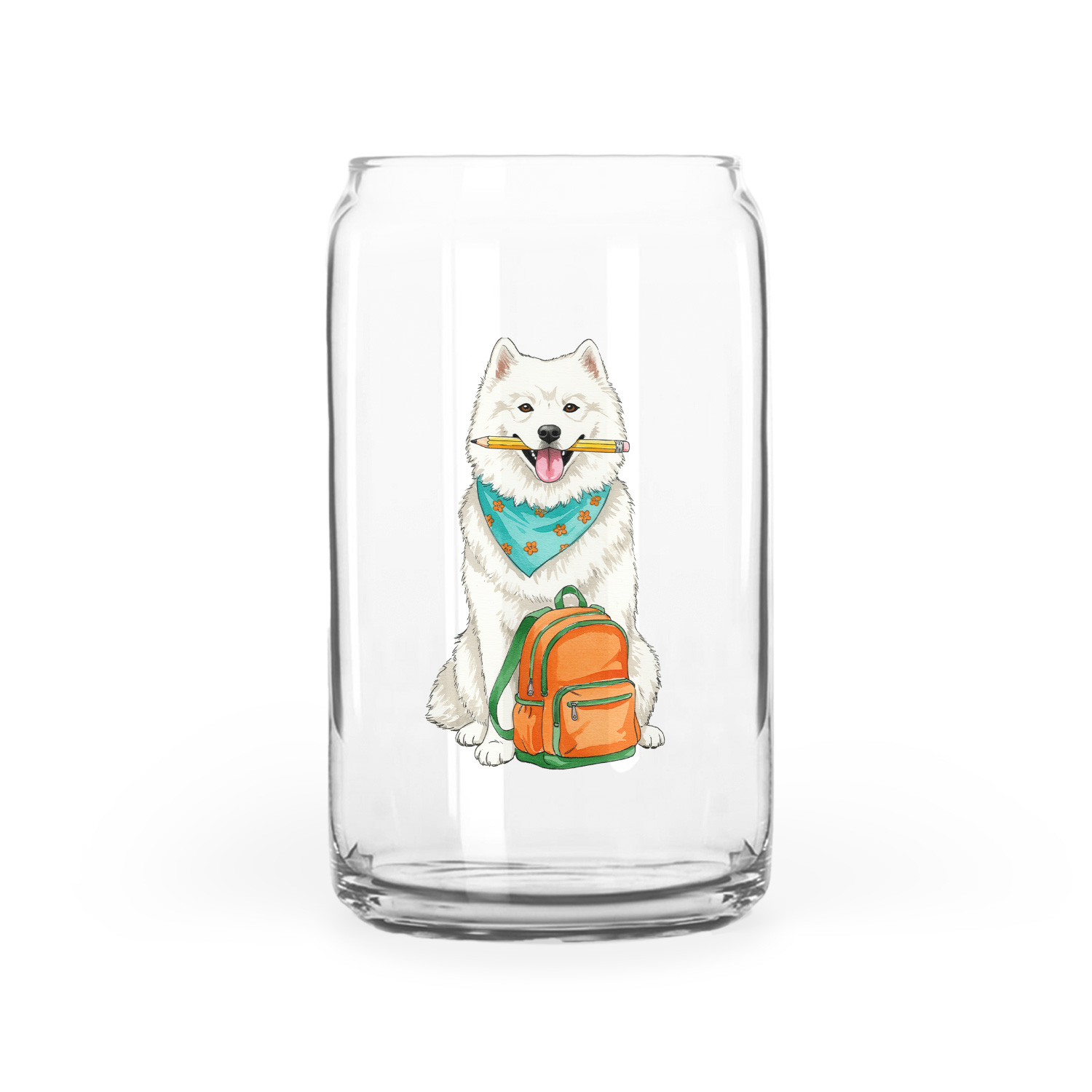Hardworking Samoyed Ready Back to School New Year Classes 16oz Glass ...