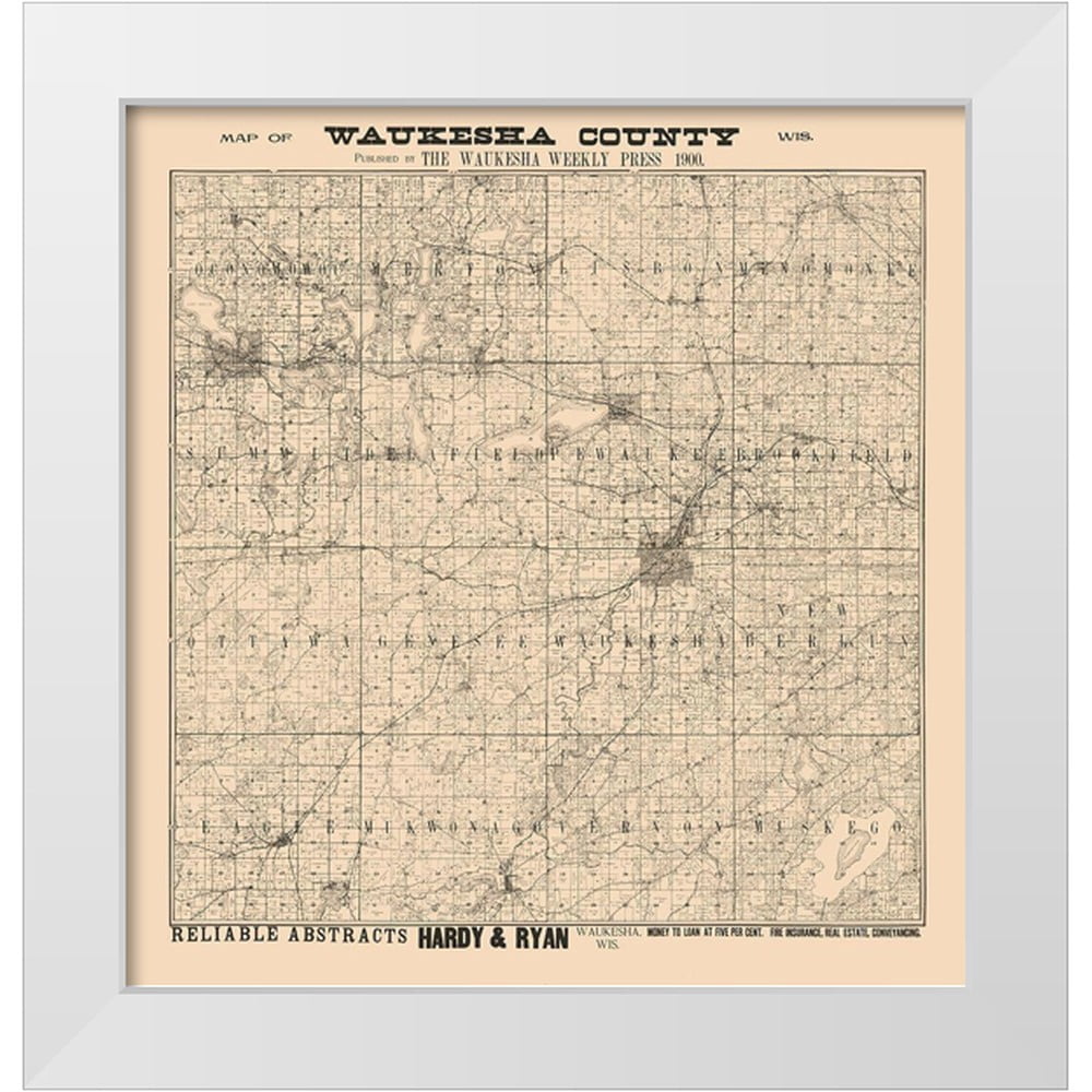 Hardy 12x12 White Modern Wood Framed Museum Art Print Titled - Waukesha ...