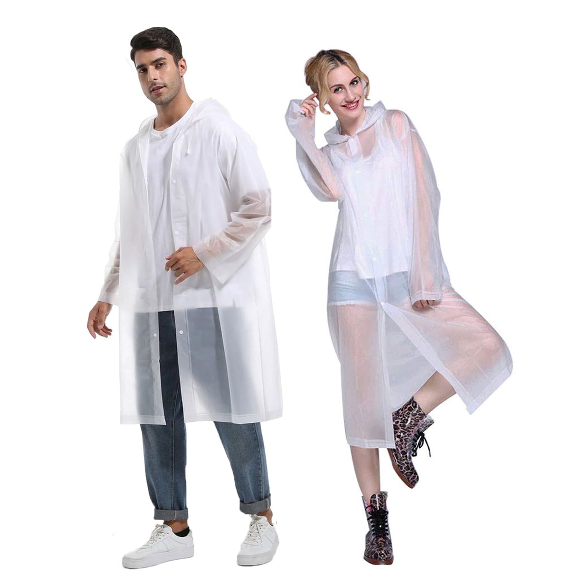 NKZNKZ Rain Ponchos for Adults Reusable Rain coat with Hoods and ...