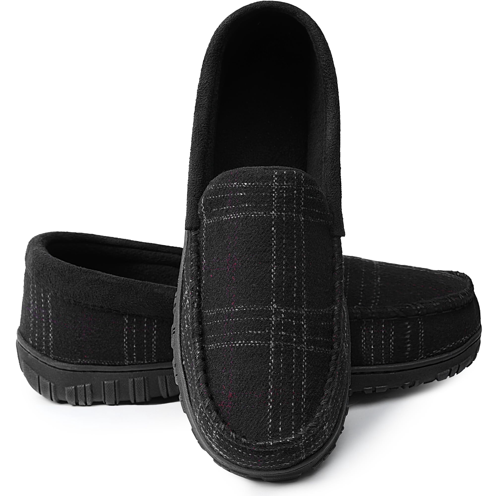 Harebell Men's Moccasin Slippers Memory Foam Slippers for Men Indoor ...