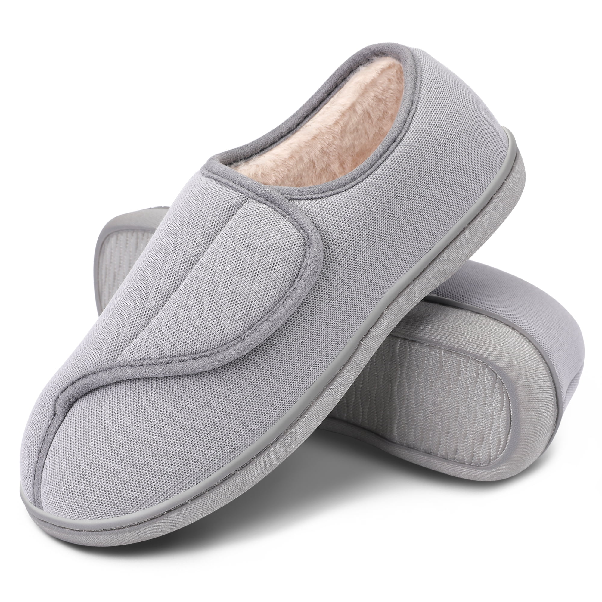 Harebell Womens Diabetic Slippers Memory Foam Adjustable Closure ...