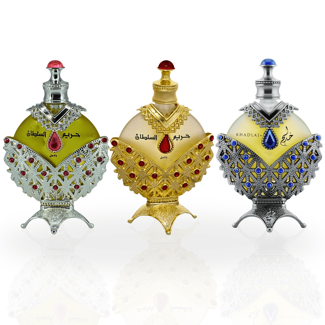 Hareem Al Sultan Gold, Silver & Blue Concentrated Skin-Safe Perfume Oil ...