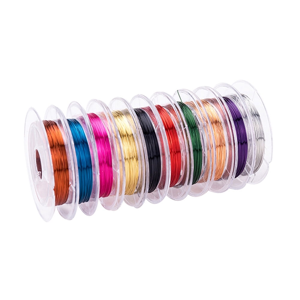 Hareemi 10 Rolls Assorted Color Metal Copper Wire Flexible Artistic ...