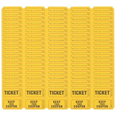 Auction Tickets - 1000 Sheets - Assorted Colors (White) - Walmart.com