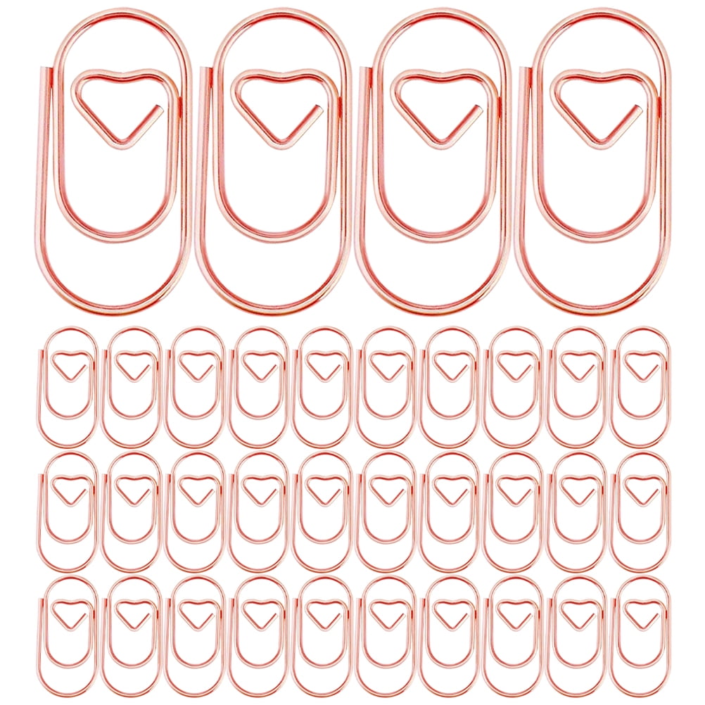 Hareemi 200Pcs Small Paper Clips Heart Shaped Paperclips Metal Paper ...