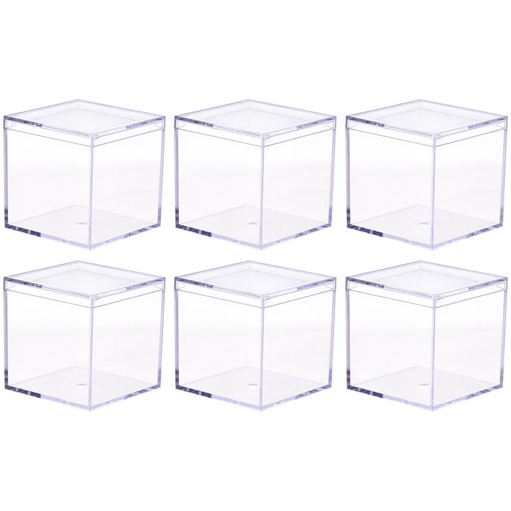 Hareemi 6-Pack Transparent Square Boxes for Candy Storage and Packaging ...